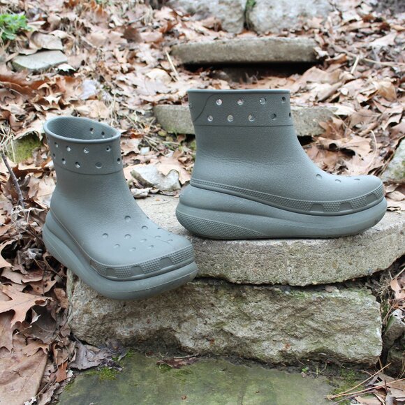 CROCS | Shoes | Crocs Unisex Crush Rain Boots Size 7 M 9 F Olive Green ...